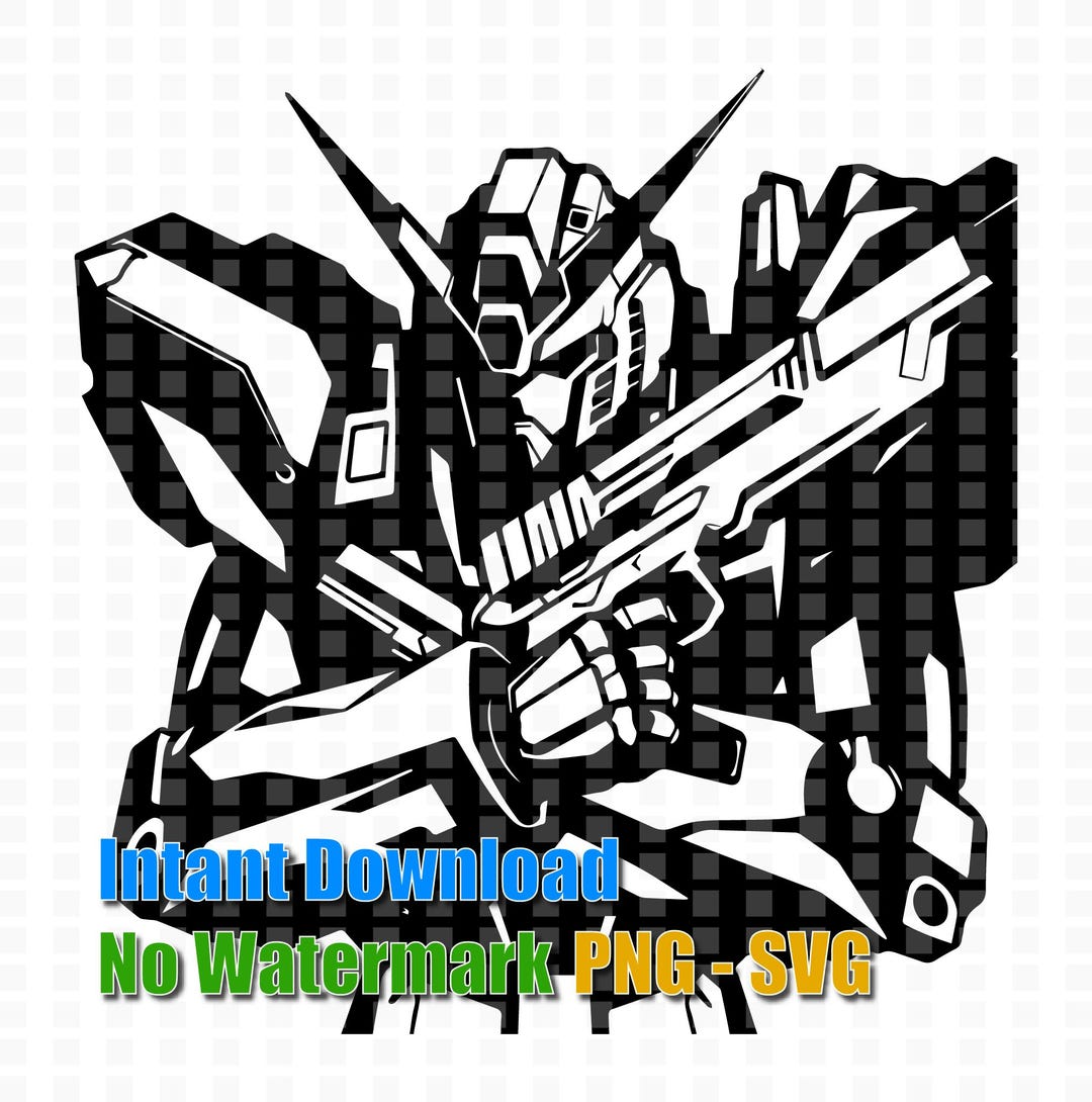 Mecha Robot Gundam SVG | Mecha Silhouette Vector | Digital Cut File for ...
