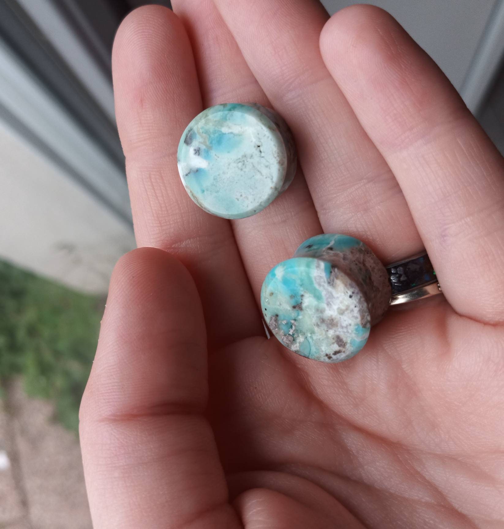 RARE Real Turquoise Double Flared Plug All Sizes Available - Etsy