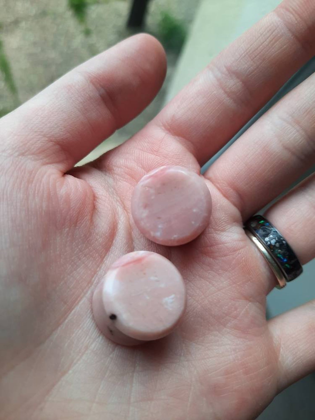 RARE Real Pink Opal Double Flared Plug - All Sizes Available - Very ...