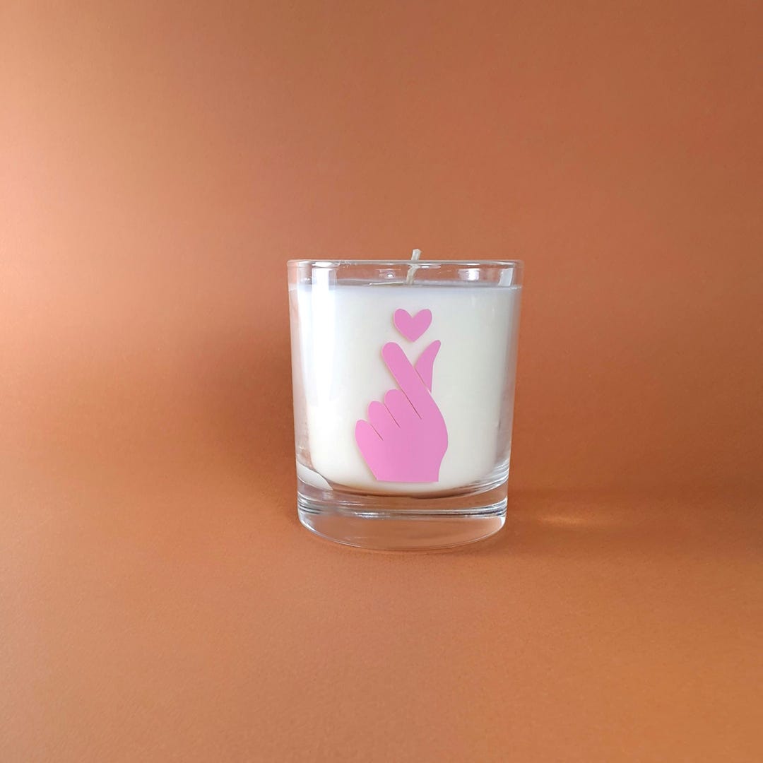 Korean Fingers Heart Candle – Cute/kawaii Gift – Handmade Scented ...