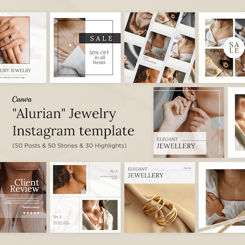 130 Jewelry Instagram Templates. Jewellery Business Branding. - Etsy