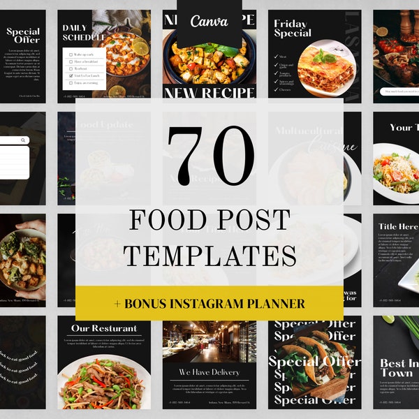 Restaurant Template Canva - Etsy