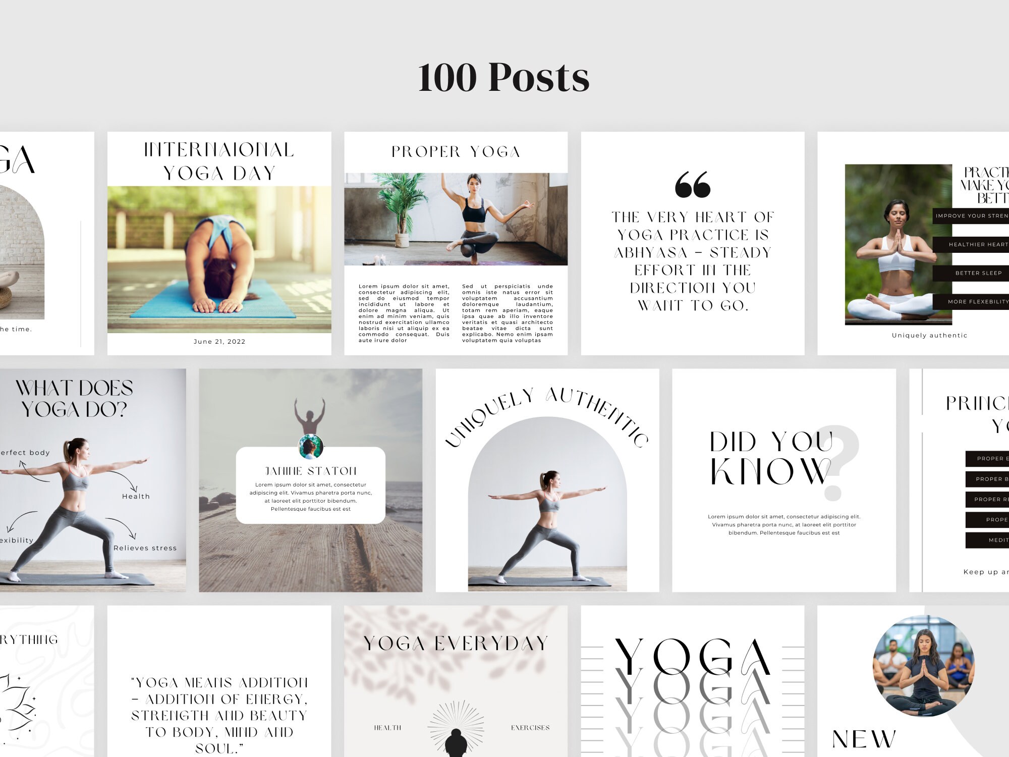 Yoga Canva Instagram Templates Health and Wellness Canva Instagram ...