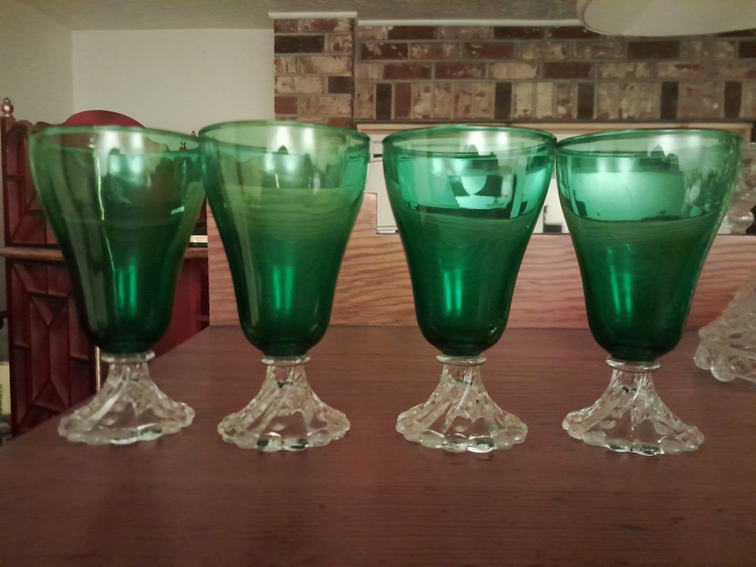 Anchor Hocking Emerald Green Wine Glass - Etsy