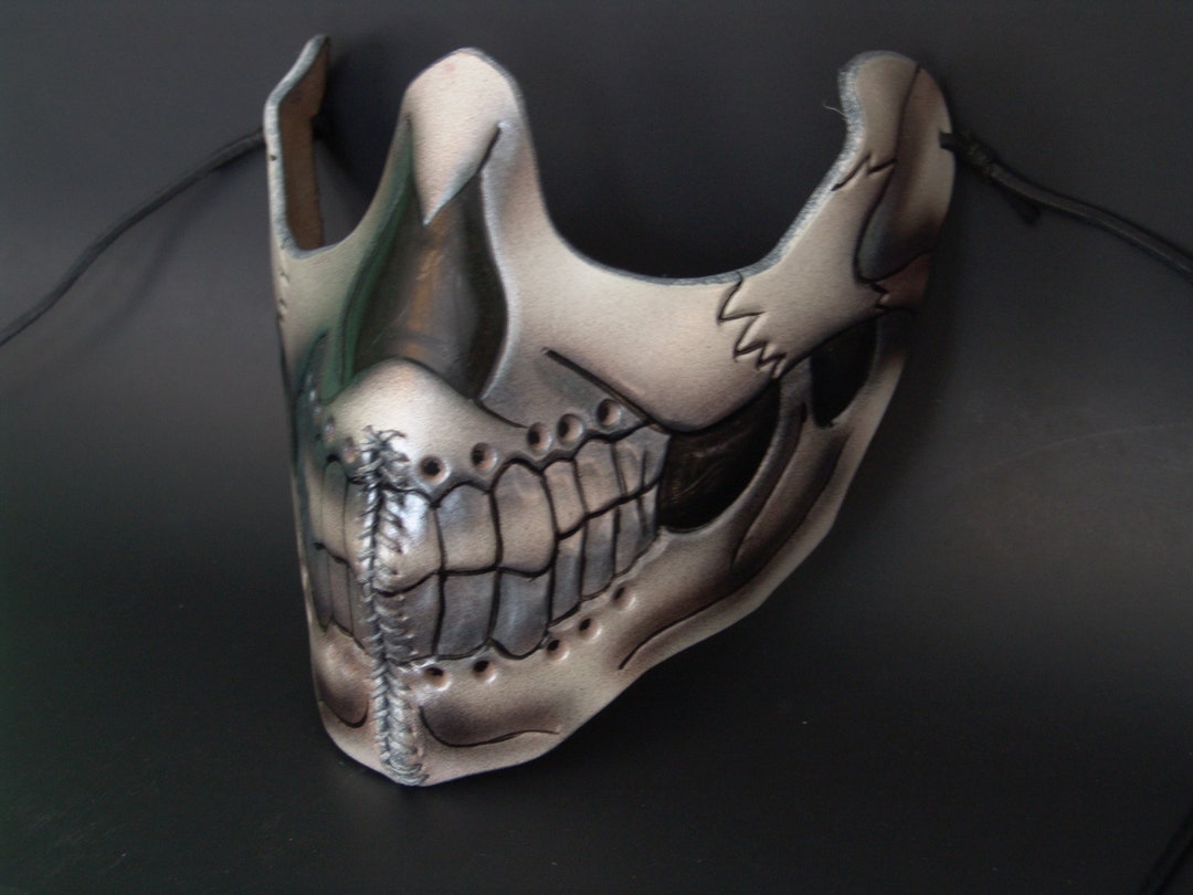 Lower Faced Skull Leather Mask. Can Be Worn Over Glasses. Perfect for ...