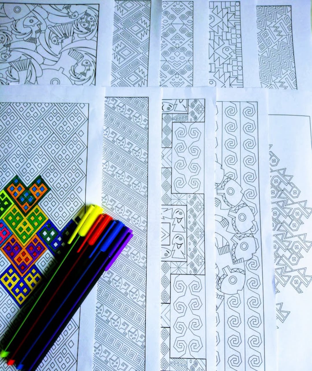 Adult Pre-columbian Colouring Pages - 10PDF - Etsy
