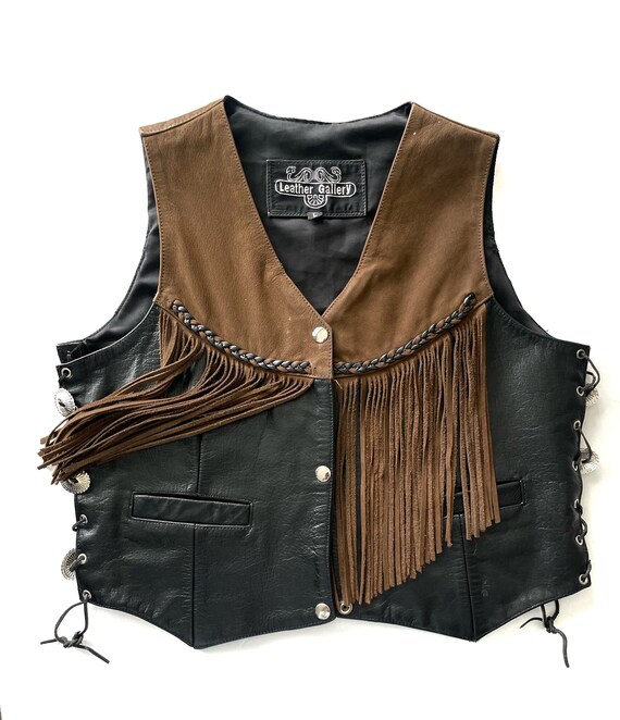 LEATHER GALLERY Y2K Genuine Western Leather Concho Ta… - Gem