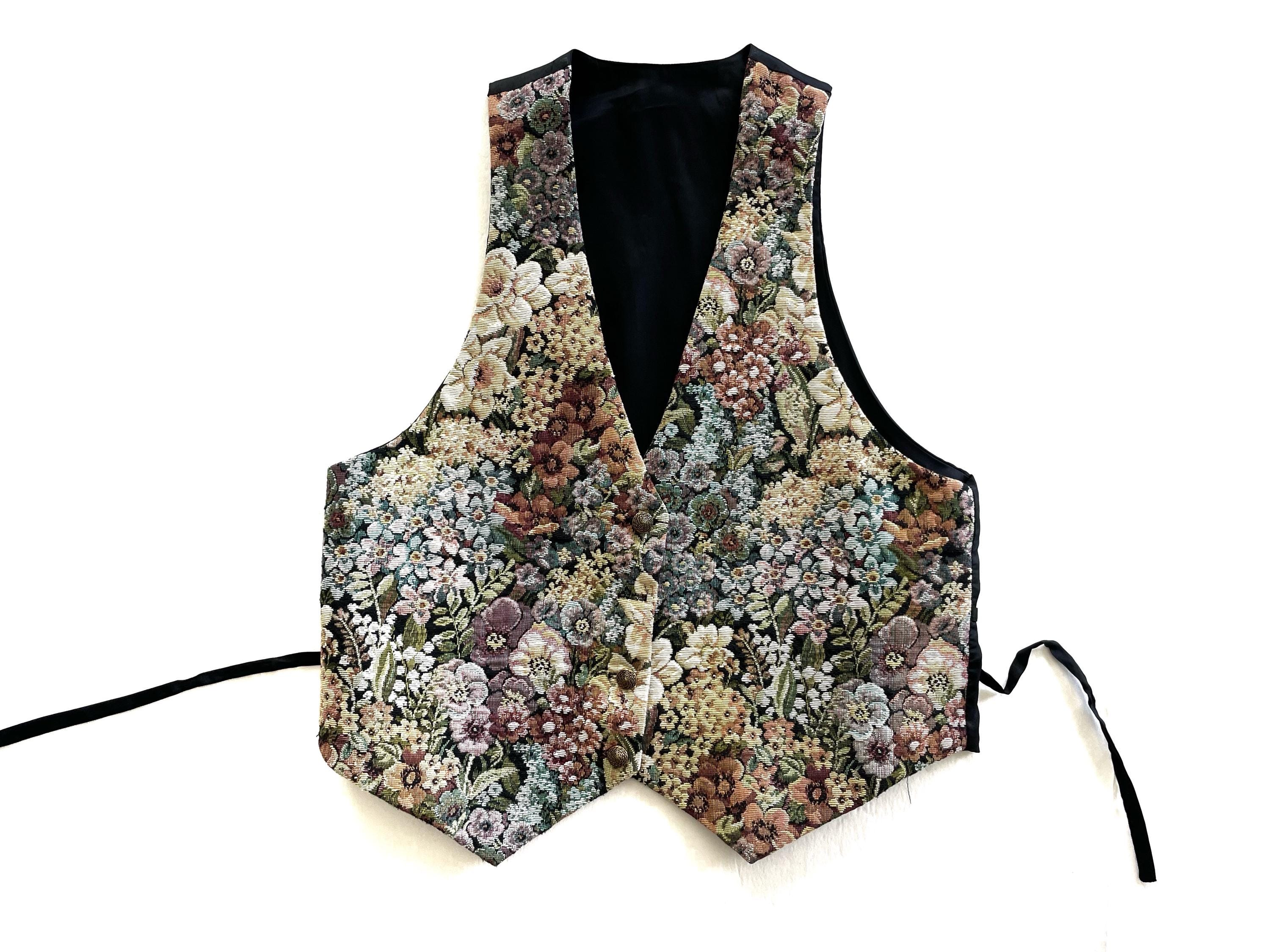 JENNIE VAUGHN DESIGNS 1990s Floral Tapestry Vest Size Medium - Etsy