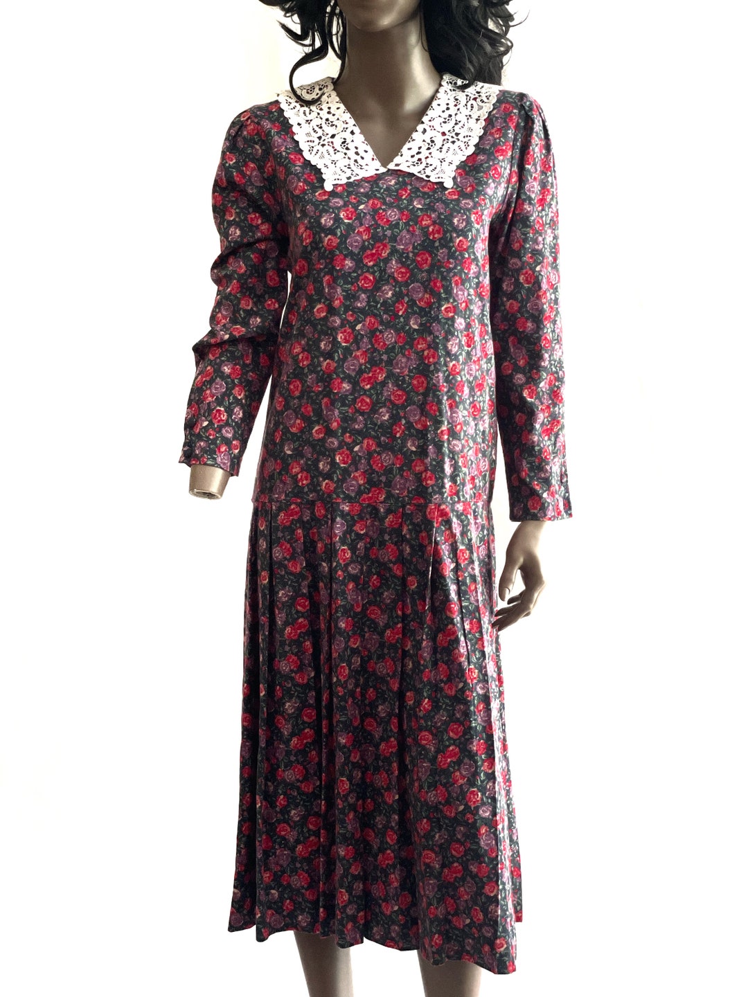 LAURA ASHLEY 1980s Made in Great Britain Cottagacore Dutch Lace Collar ...