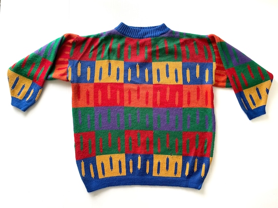 GITANO 1990s Mid 90s Era Vivid Multi Color Abstract K… - Gem