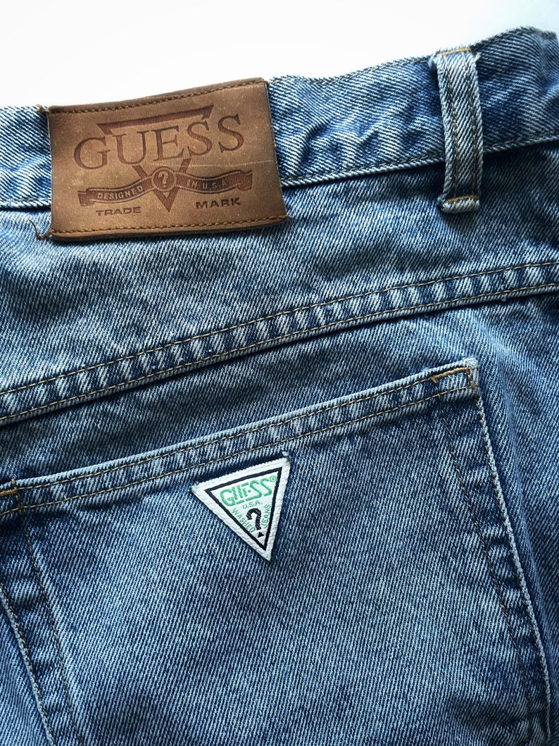 GUESS by Georges Marciano 1990s Late 80s Green Label Denim Jeans Size ...