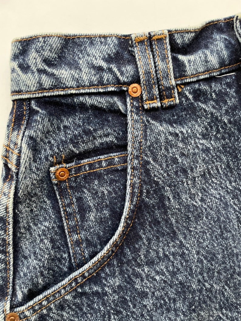 LEE 1980s NWT Acid Wash Medium Blue Rinse Knee Length Denim Jean Skirt ...