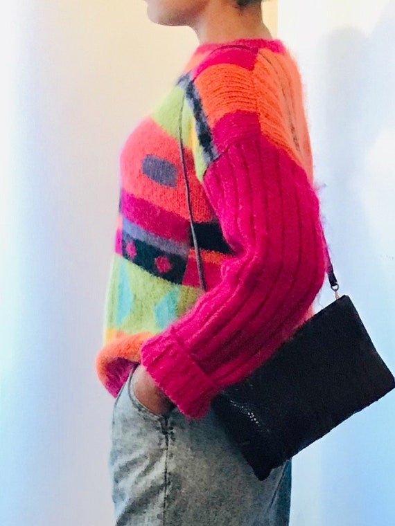 THE LIMITED 1990s early 90s era Color block Mohair Bo… - Gem