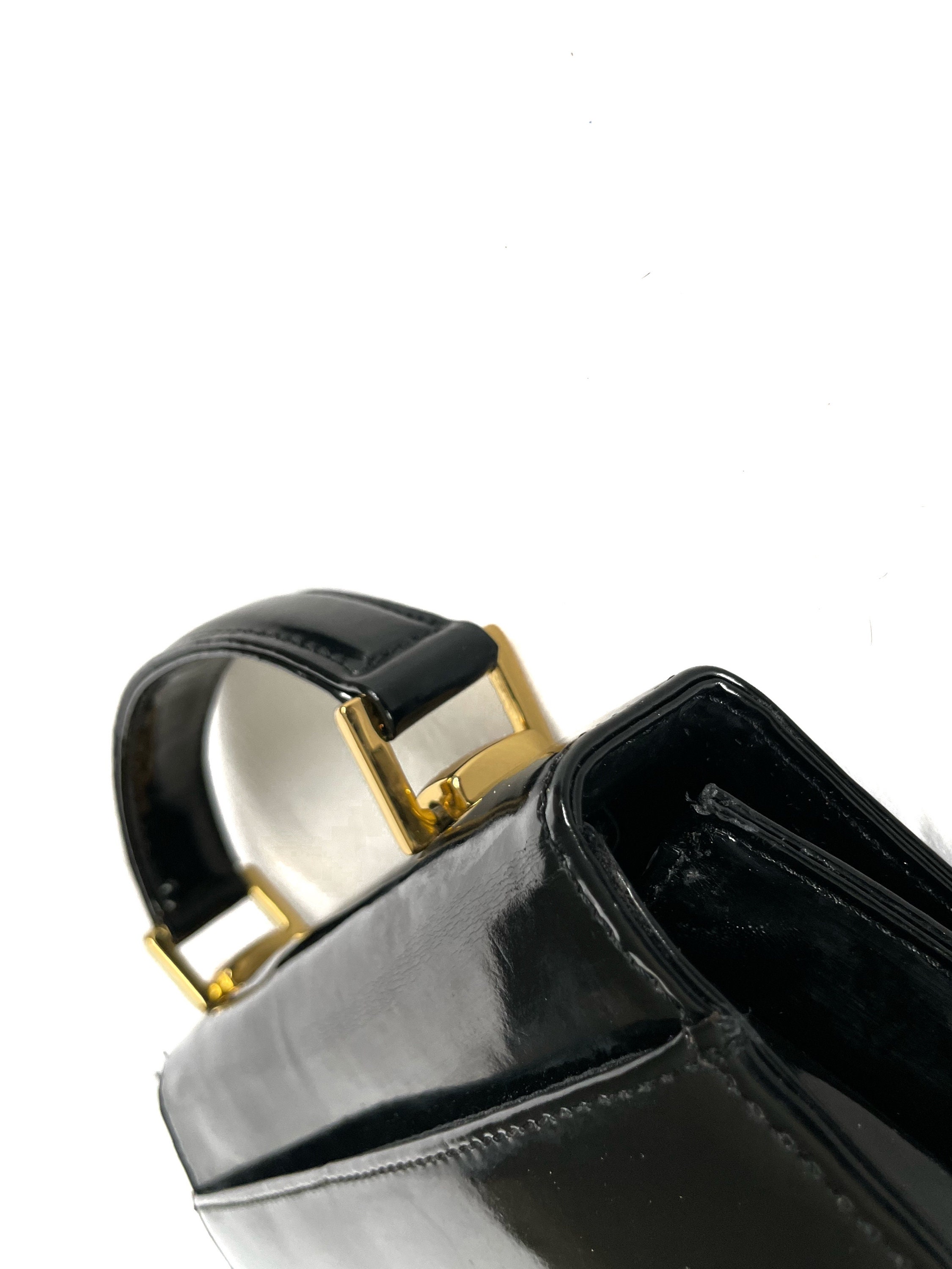 ETIENNE AIGNER 1960s Patent Leather Classic Cocktail Top Handle Bag ...