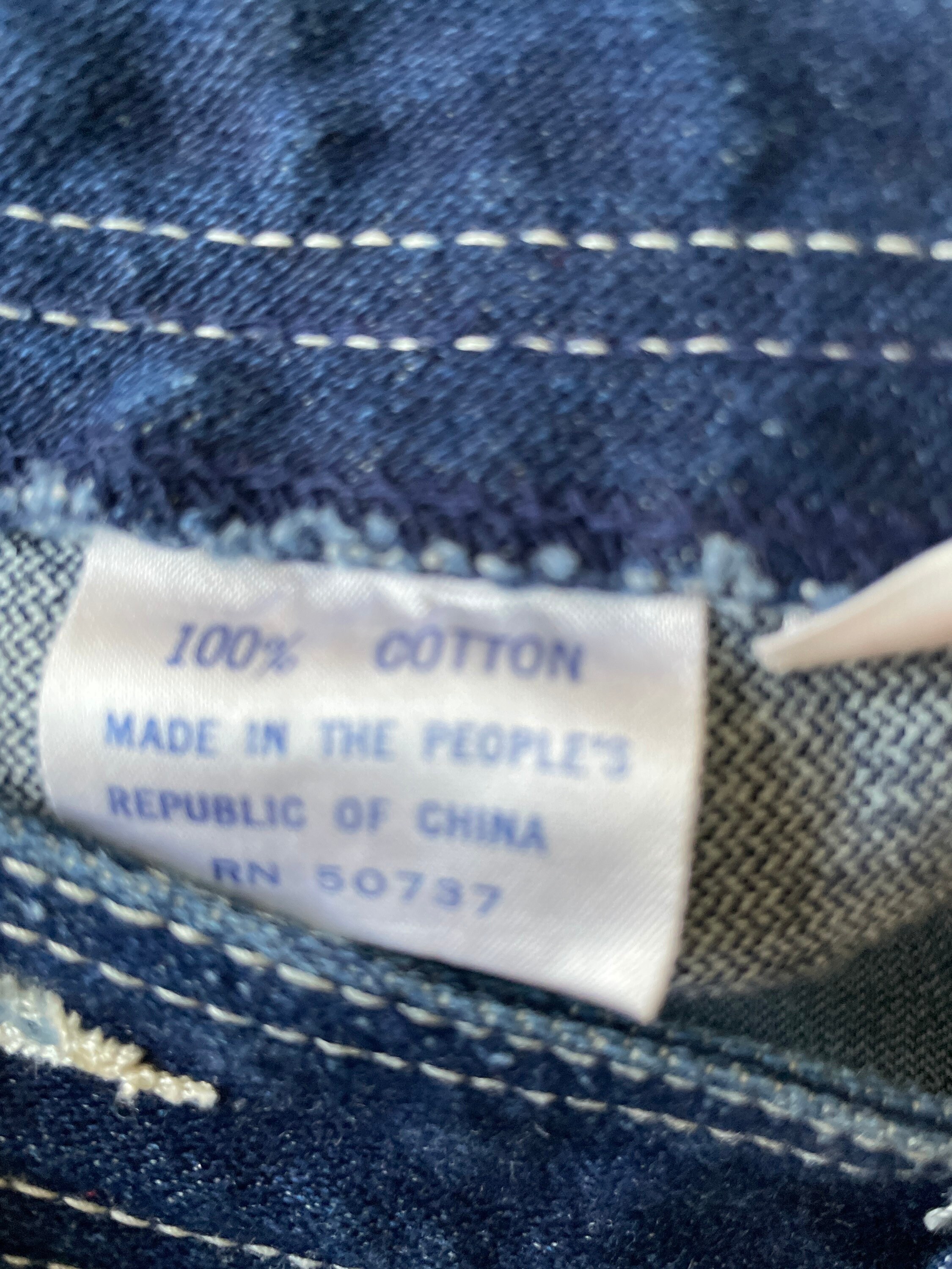 CHARDON PARIS 1980s Early 1980s Era Classic Blue 100% Cotton Unhemmed ...