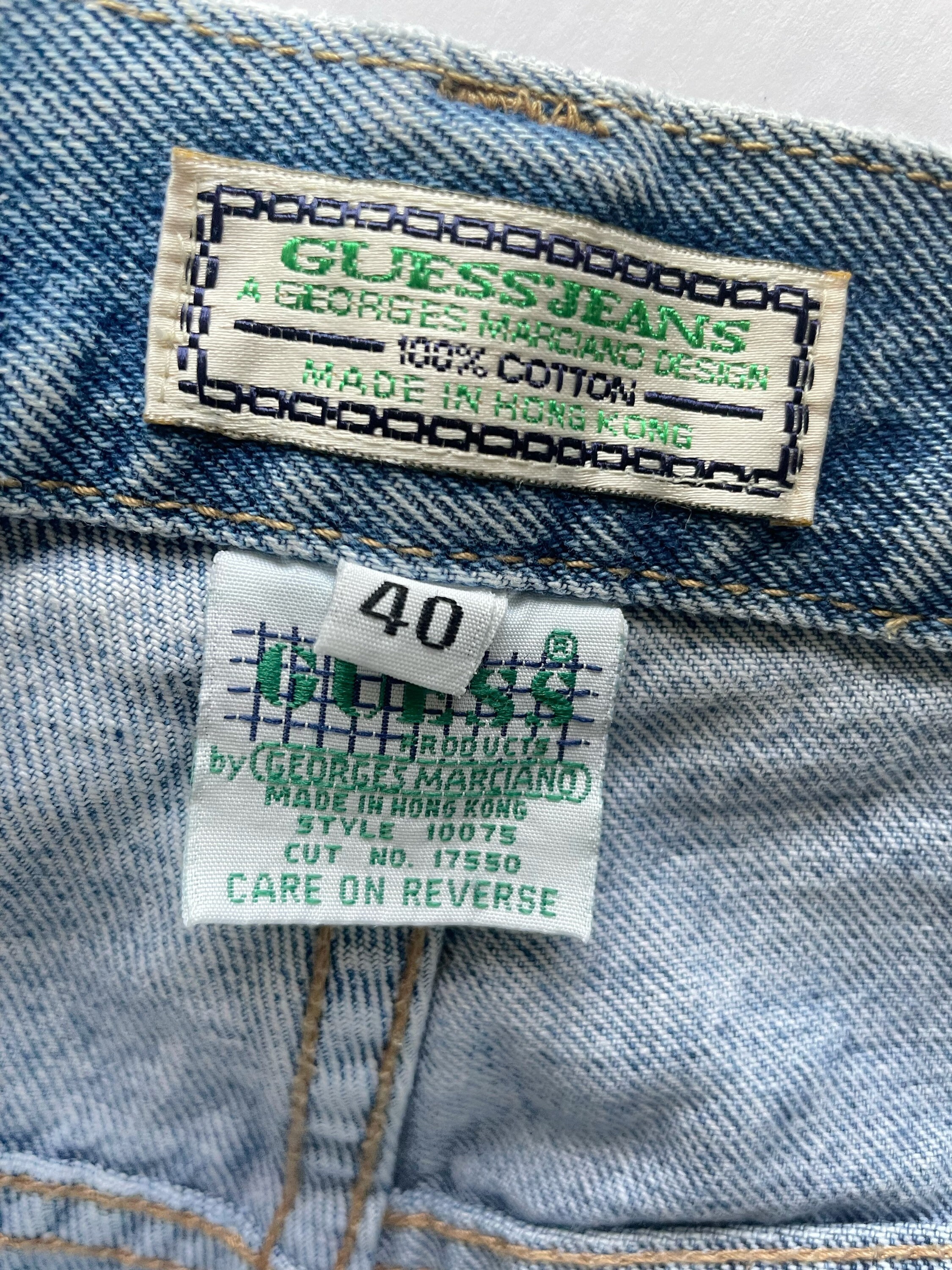 GUESS by Georges Marciano 1990s Late 80s Green Label Denim Jeans Size ...