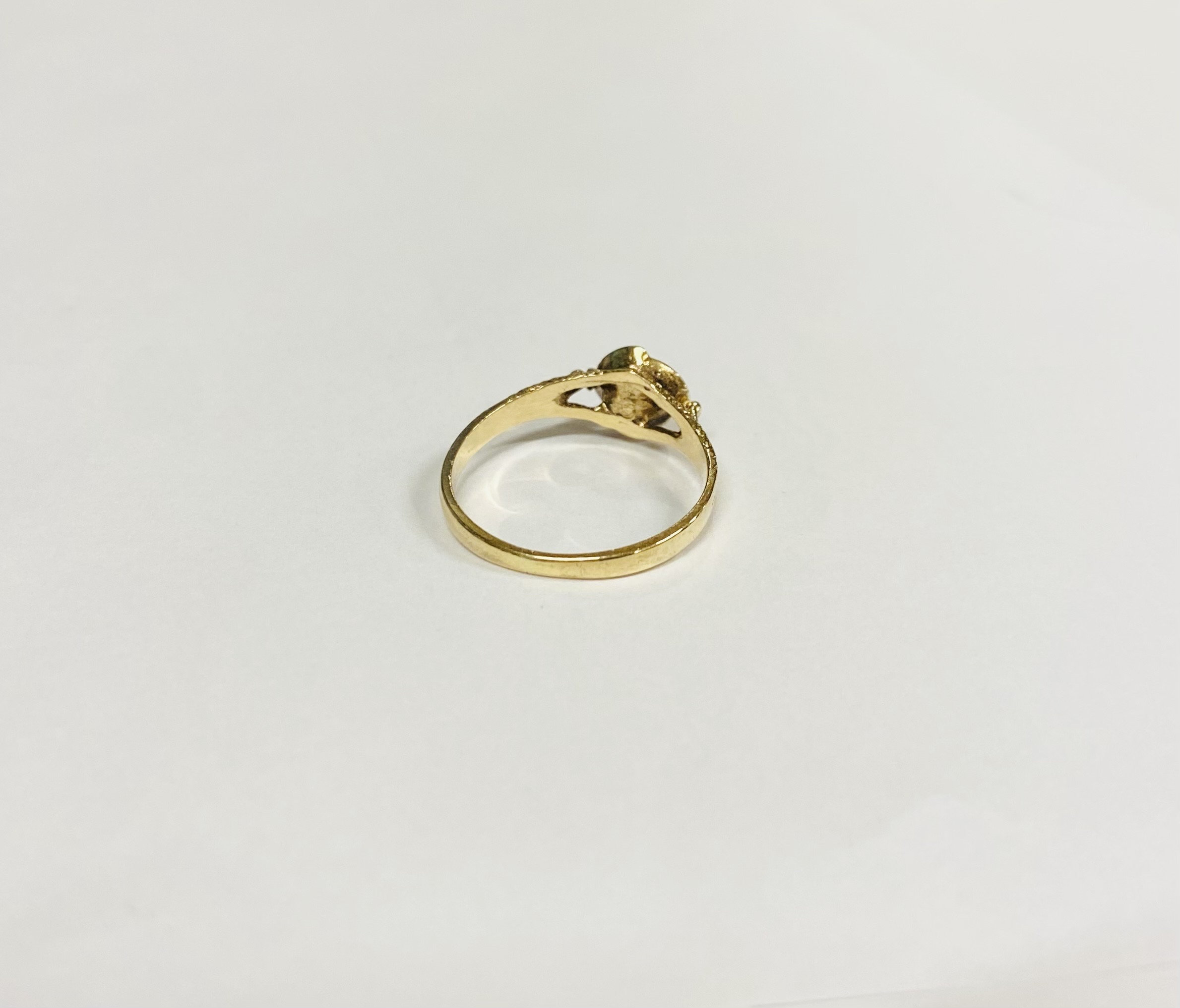 10K Solid Yellow Gold Chip Diamond Rose Openwork Ring Size 6 Jewelry ...