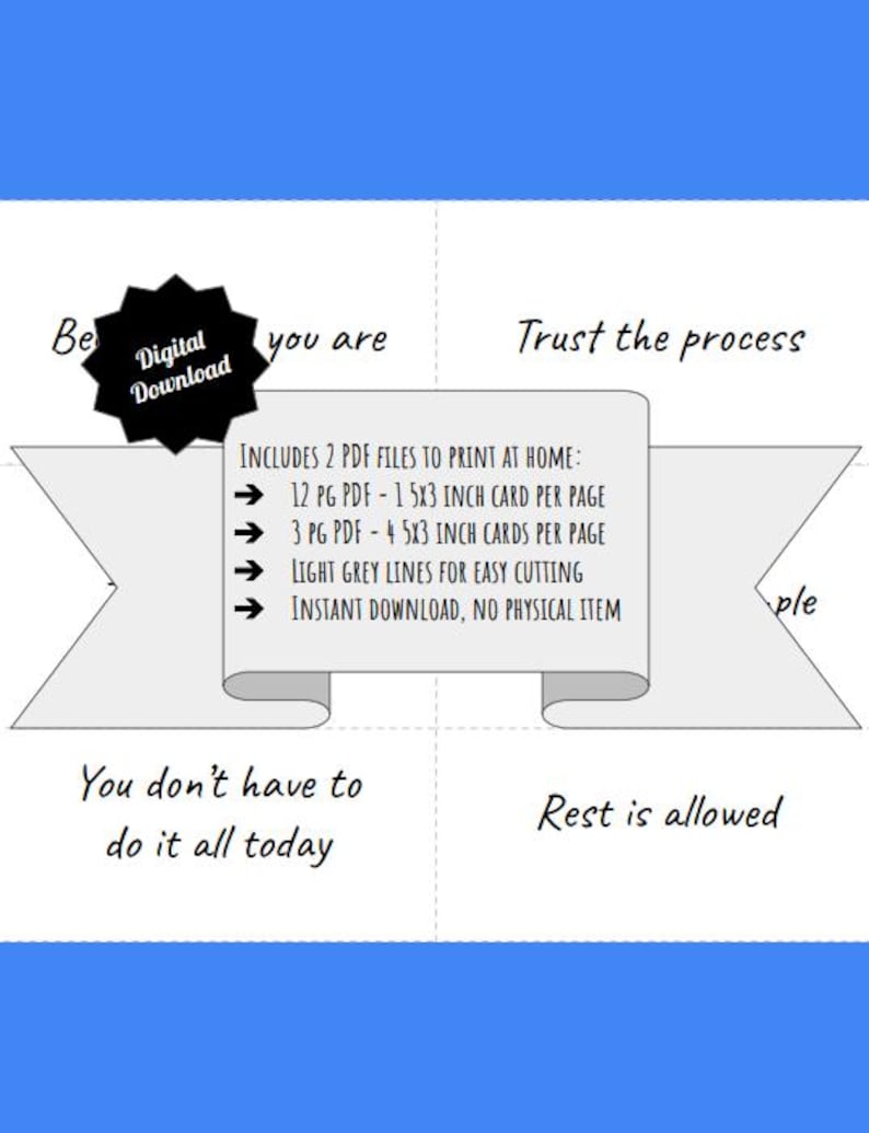 Gentle Affirmation Cards Printable | Minimal Encouragement Cards | 5x3 ...