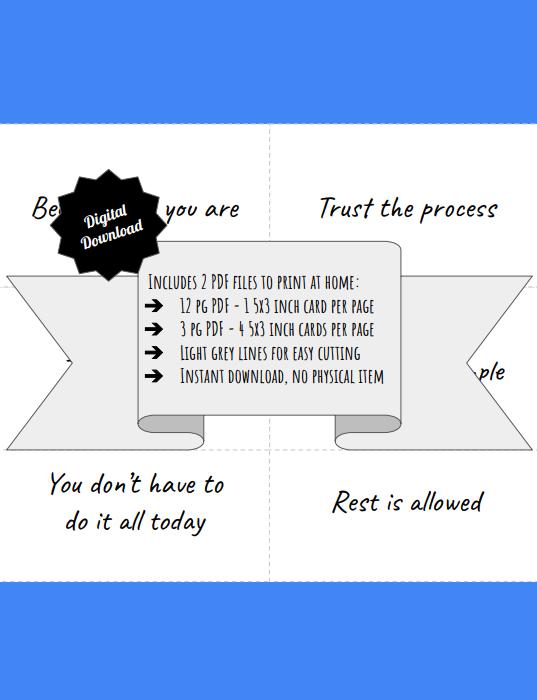 Gentle Affirmation Cards Printable | Minimal Encouragement Cards | 5x3 ...
