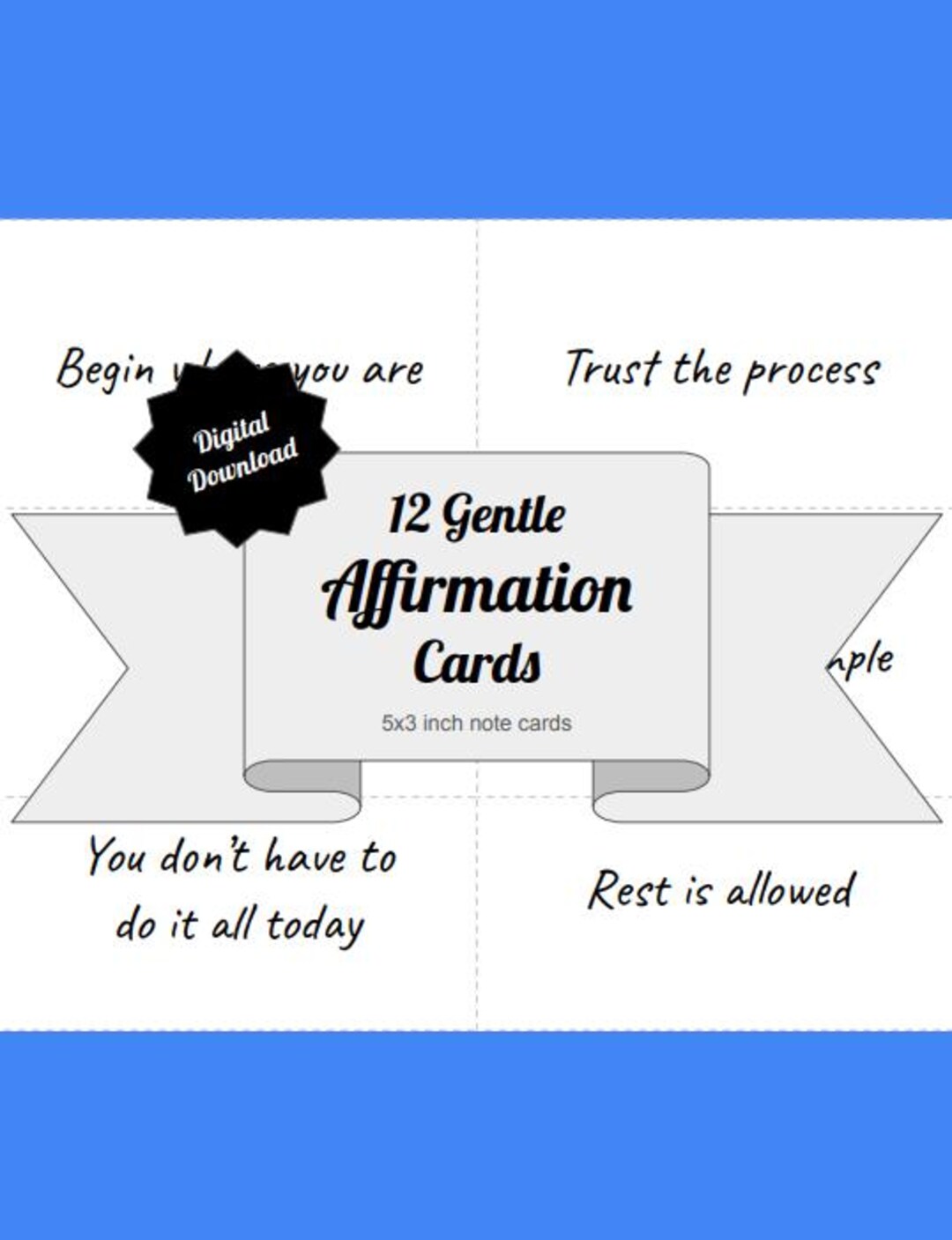 Gentle Affirmation Cards Printable | Minimal Encouragement Cards | 5x3 ...