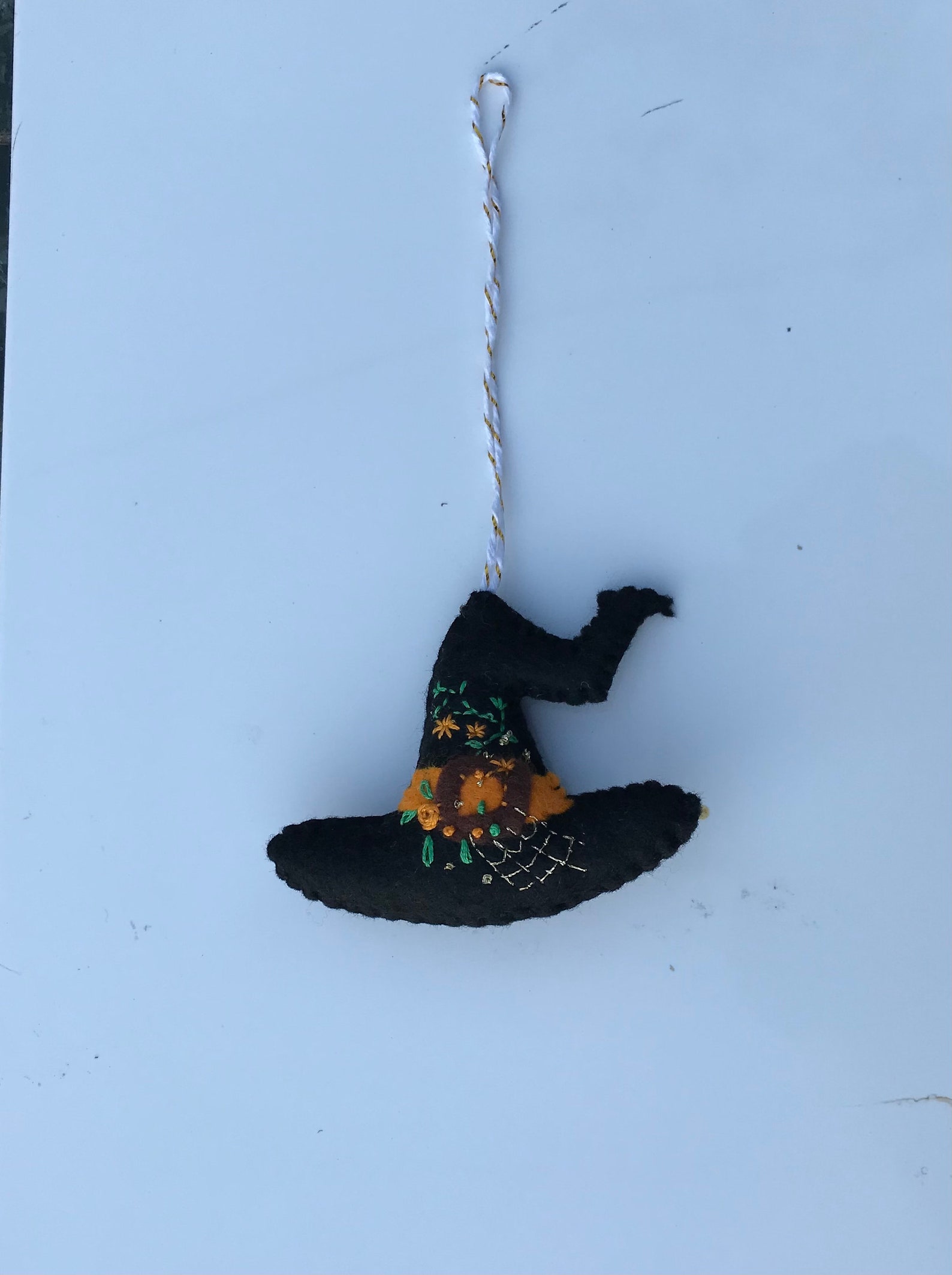 Halloween Decorations witches Boot Hat or Cat Embroidered - Etsy