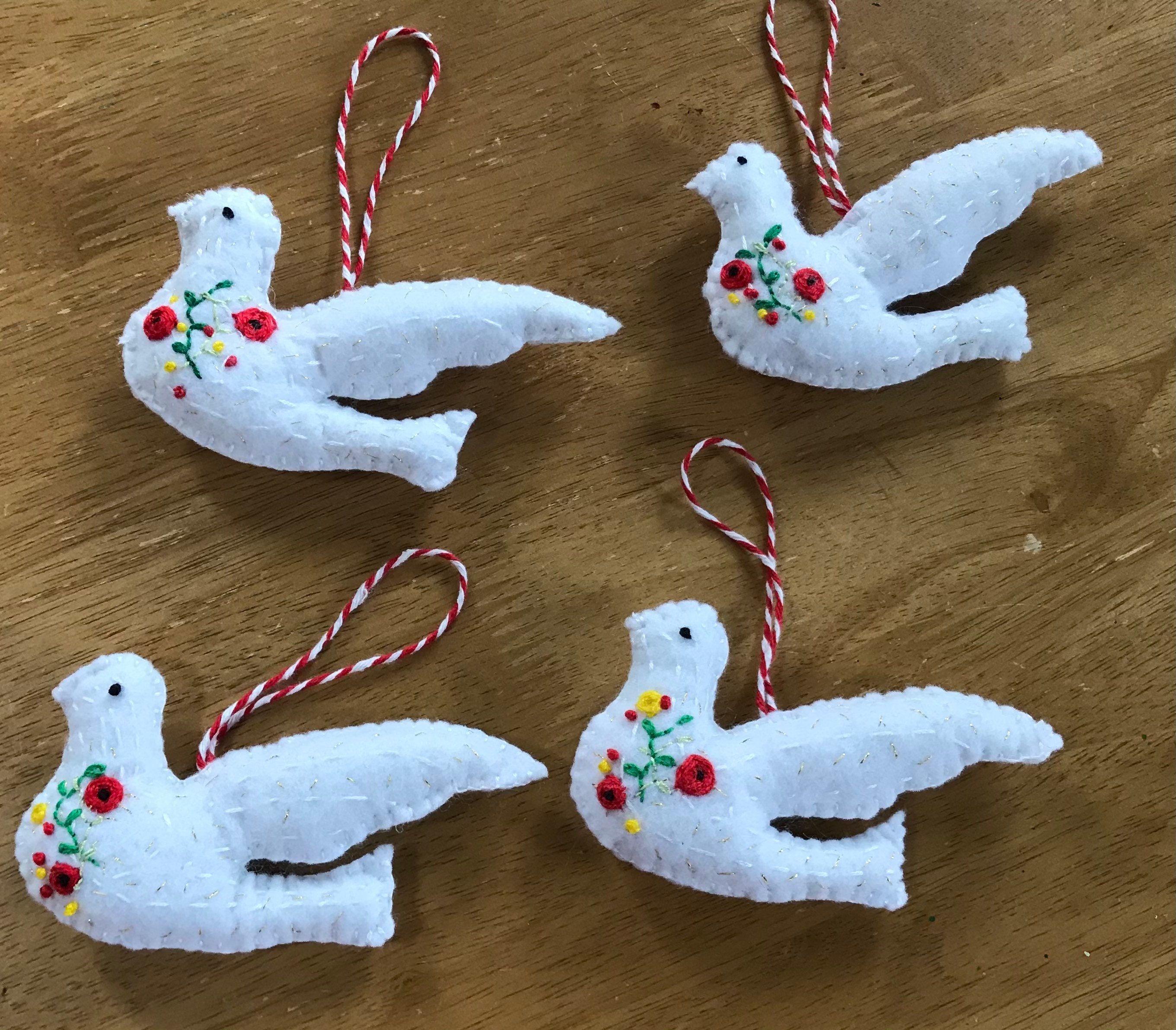Felt Dove Decoration Felt Dove Christmas Ornament Felt Dove - Etsy