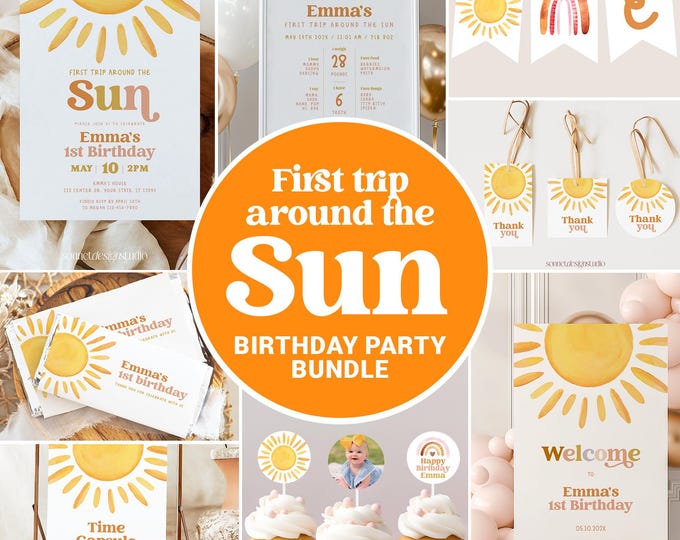 Sunshine Birthday Bundle Set, Sun Birthday Bundle, Our Little Sunshine ...