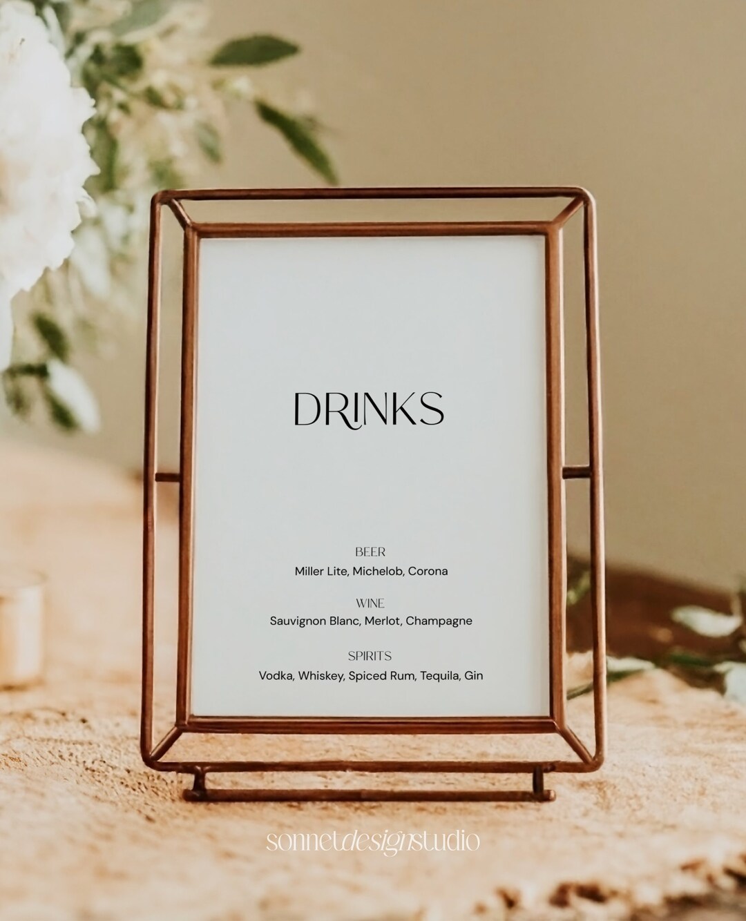 Minimalist Wedding Table Signs, Wedding Signs Template, Modern Wedding ...
