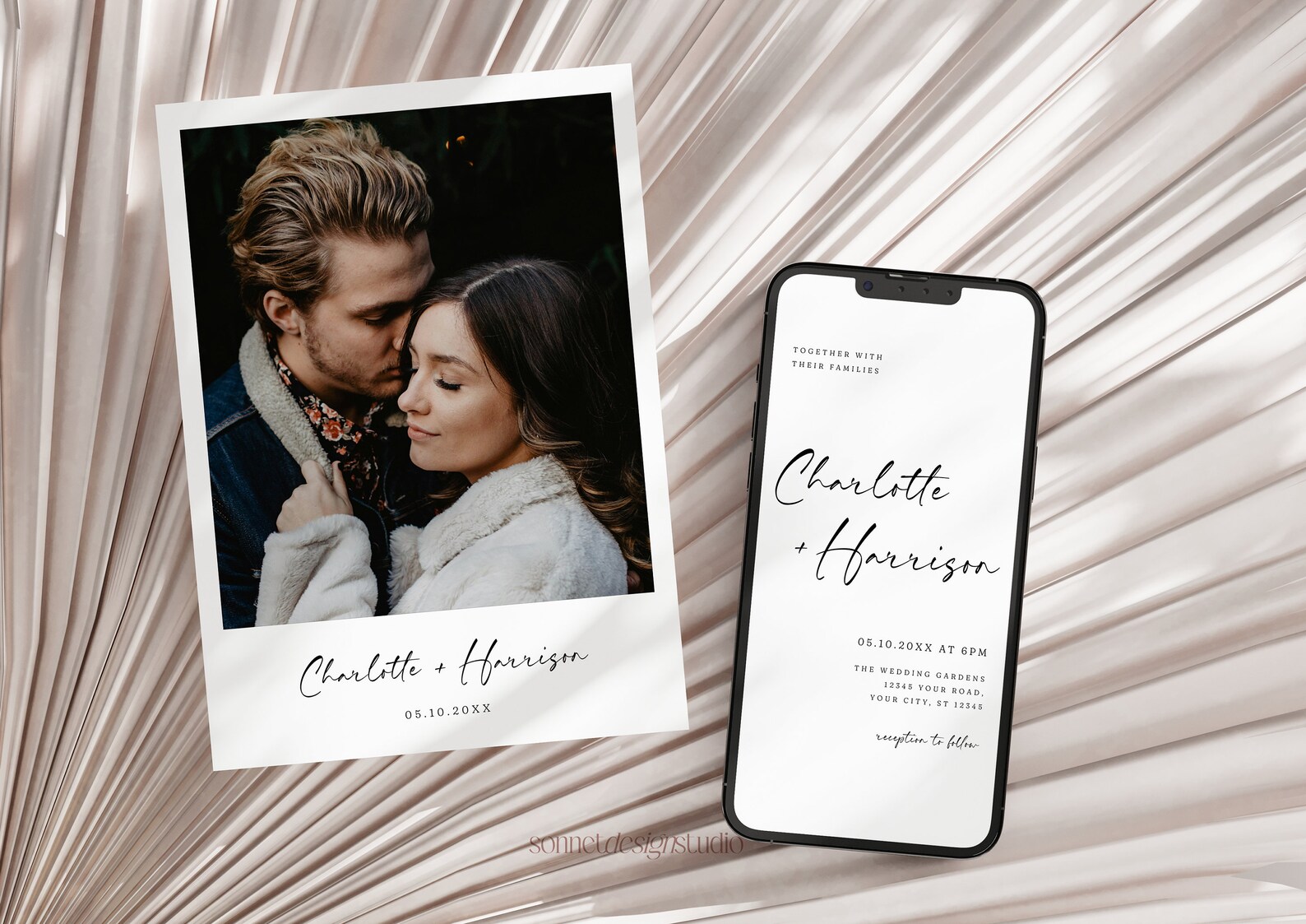 Minimalist Wedding Evite Template Modern Minimalist Wedding Invite ...