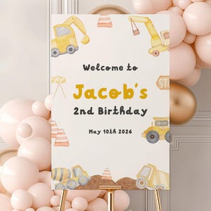 Construction 1st Birthday Welcome Sign Dump Truck First Birthday ...