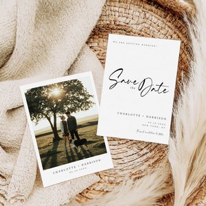 Photo Save the Date Template Modern Minimalist Save the Date Printable ...