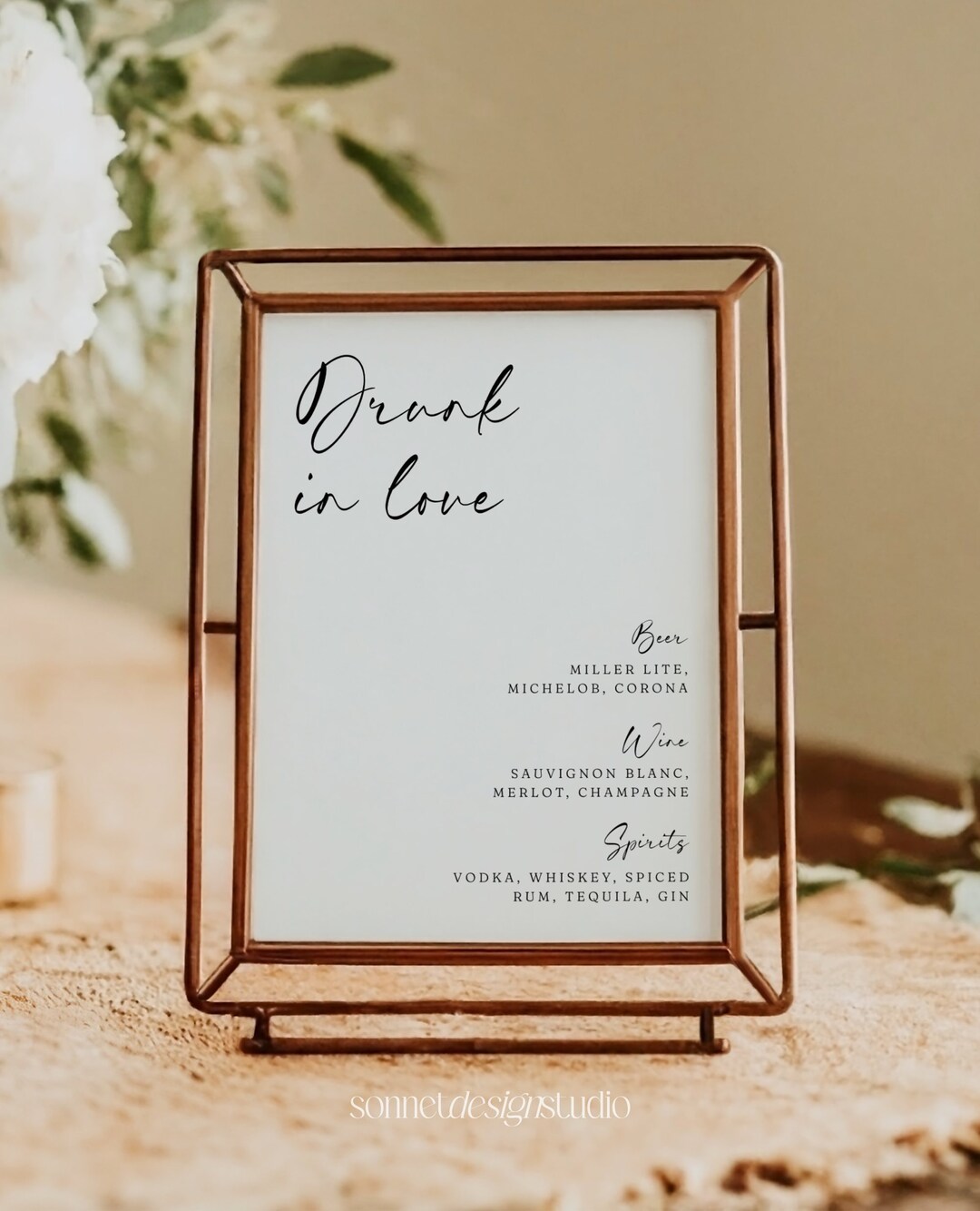 Minimalist Wedding Table Signs, Wedding Signs Template, Modern Wedding ...