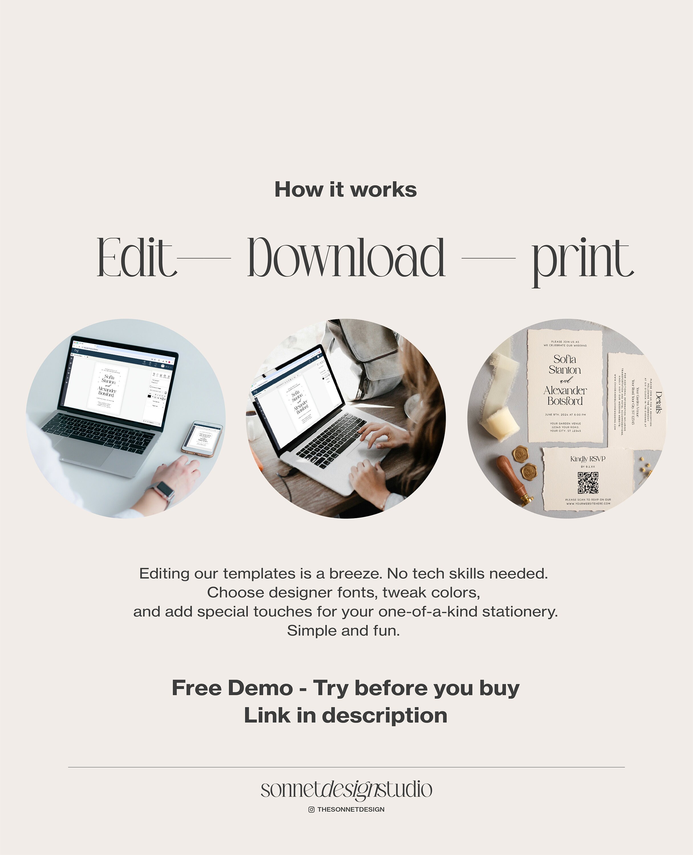 Elegant Wedding Program Template Printable Modern Classic Editable ...