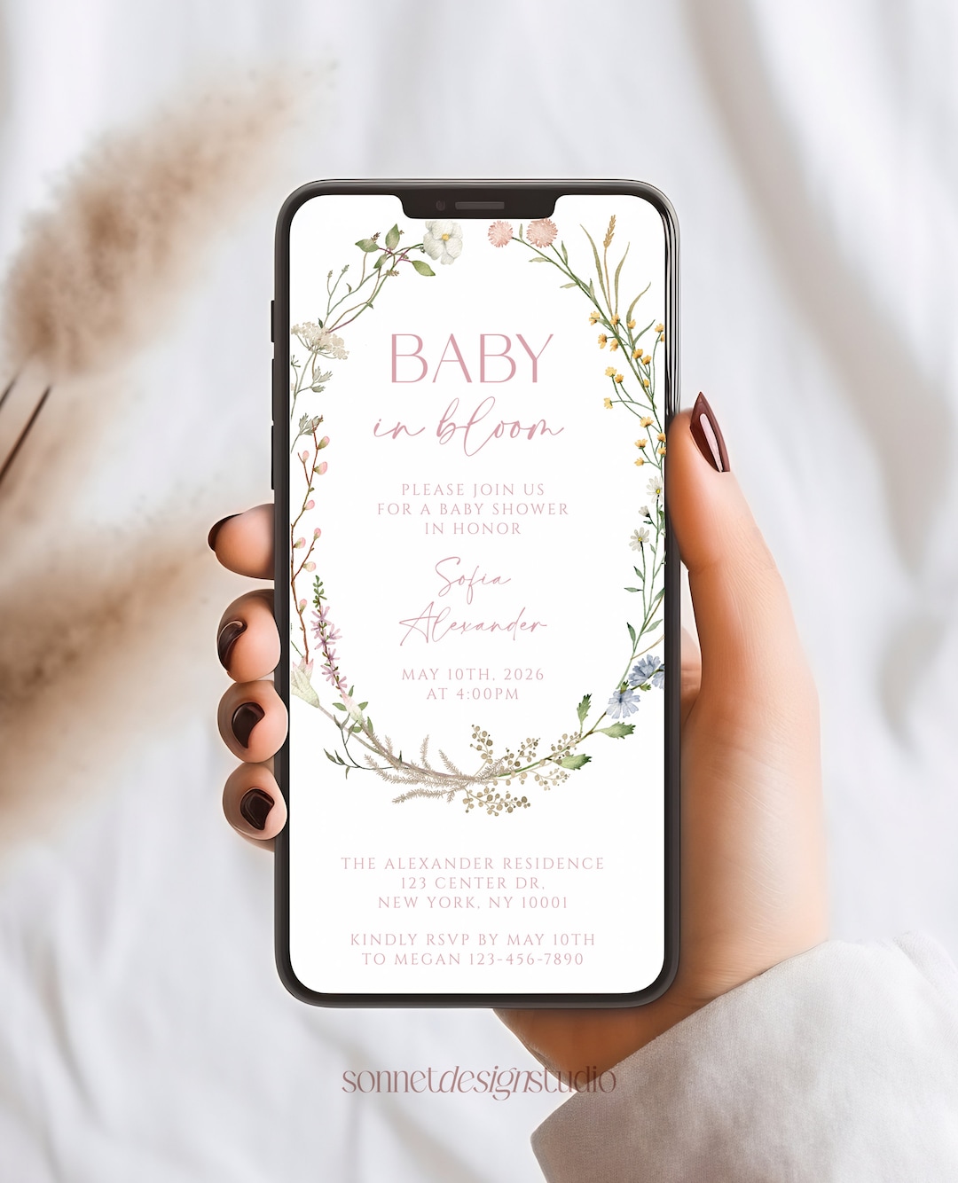 Baby Shower Digital Evite Template, Electronic Baby Shower Invitation ...