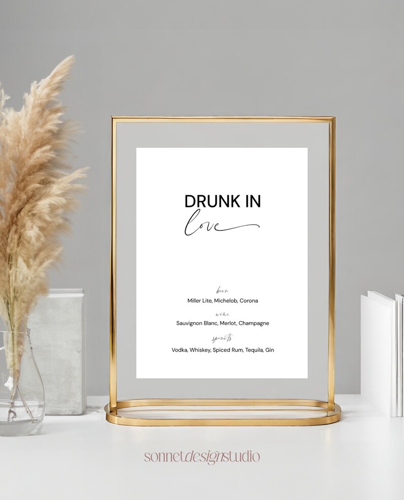 Minimalist Wedding Table Signs, Wedding Signs Template, Modern Wedding ...