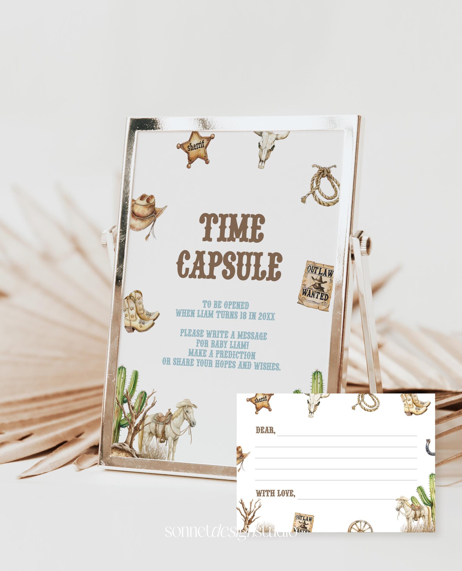 First Rodeo Birthday Time Capsule Sign and Cards Cowboy Western Time ...