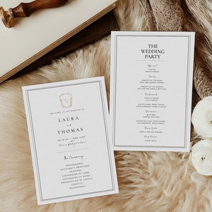 Elegant Wedding Program Template Printable Modern Classic Editable ...