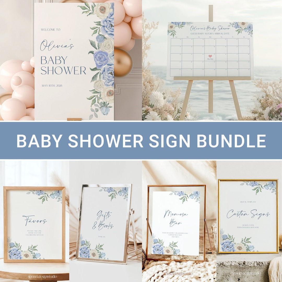 Baby Shower Sign Bundle Template Baby Shower Decorations Editable Signs ...