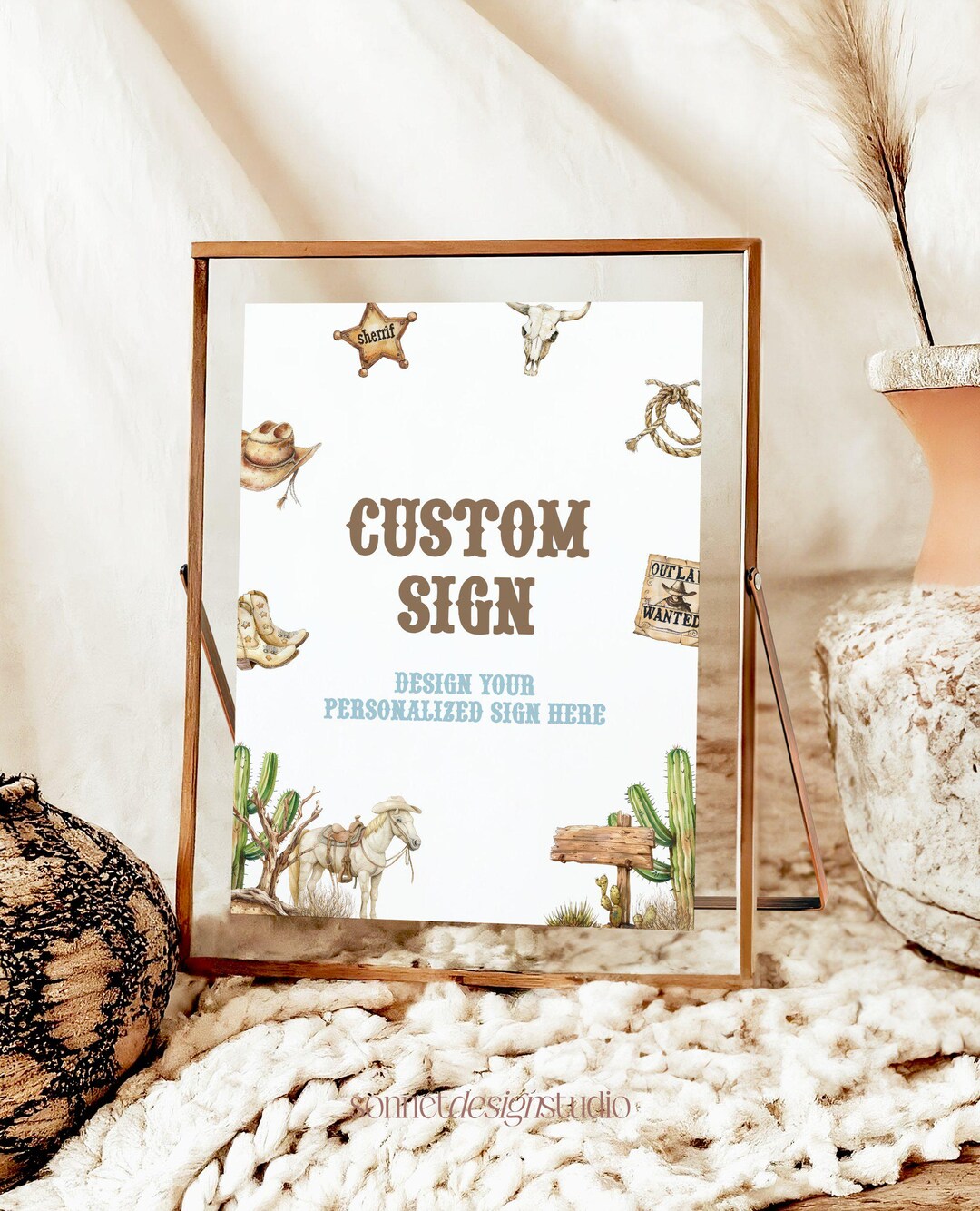 Cowboy Western Birthday Custom Sign First Birthday Custom Signs First ...