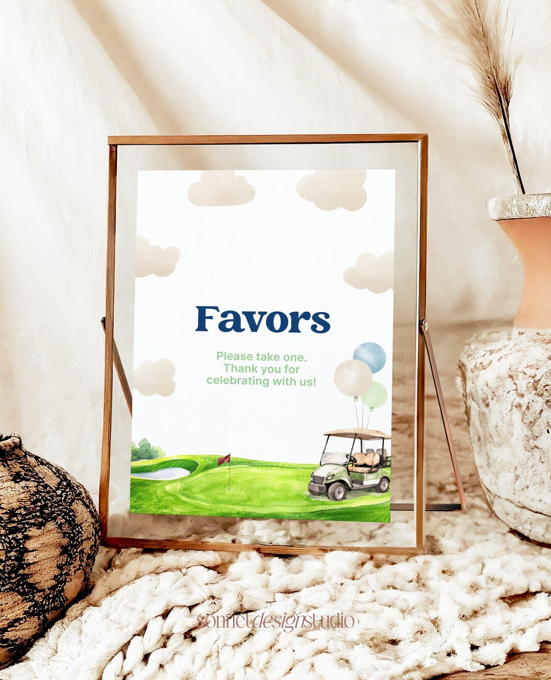 Golf 1st Birthday Favor Sign Hole in One First Birthday Favor Signs ...