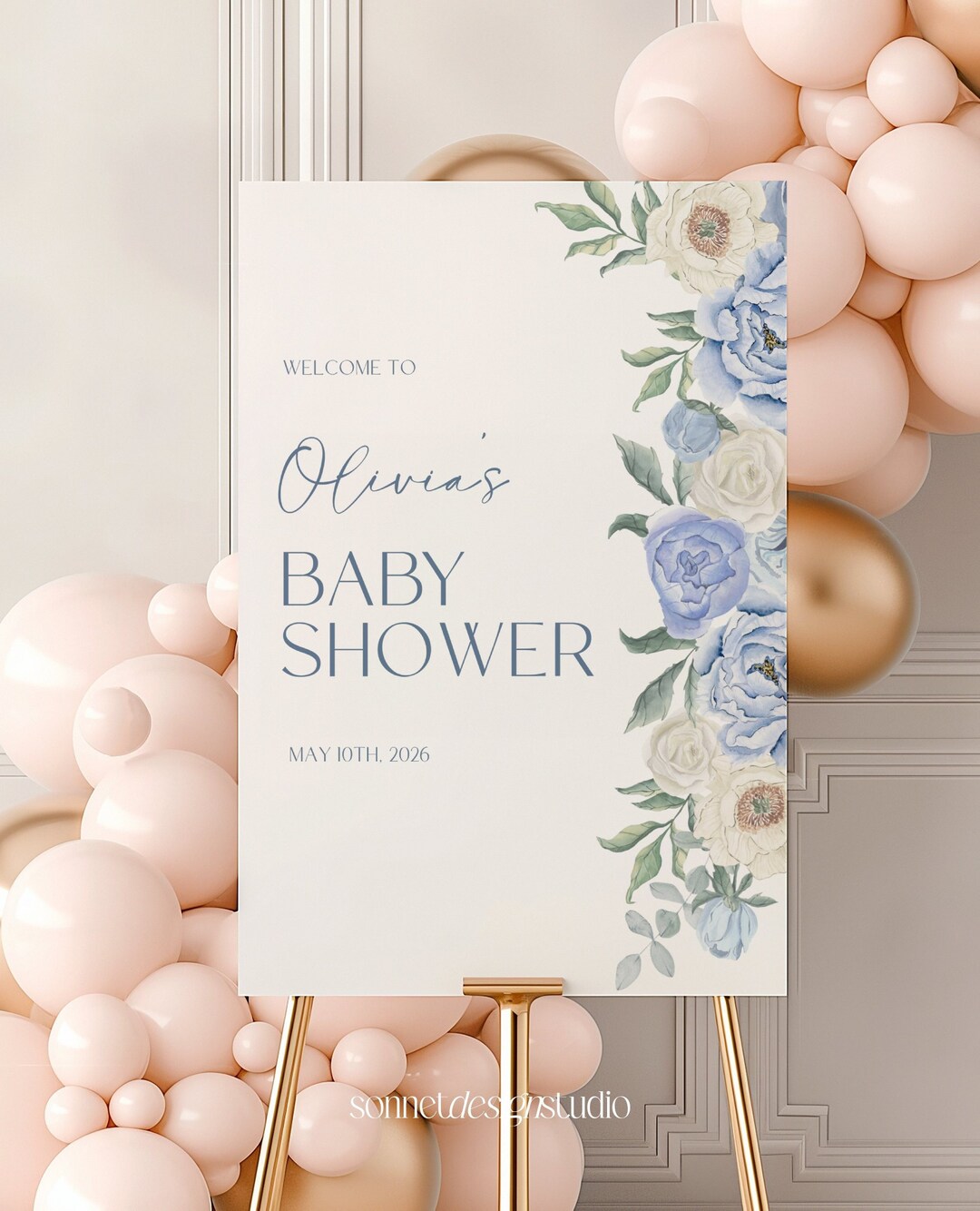 Baby Shower Sign Template Baby Welcome Sign Printable Baby Party ...
