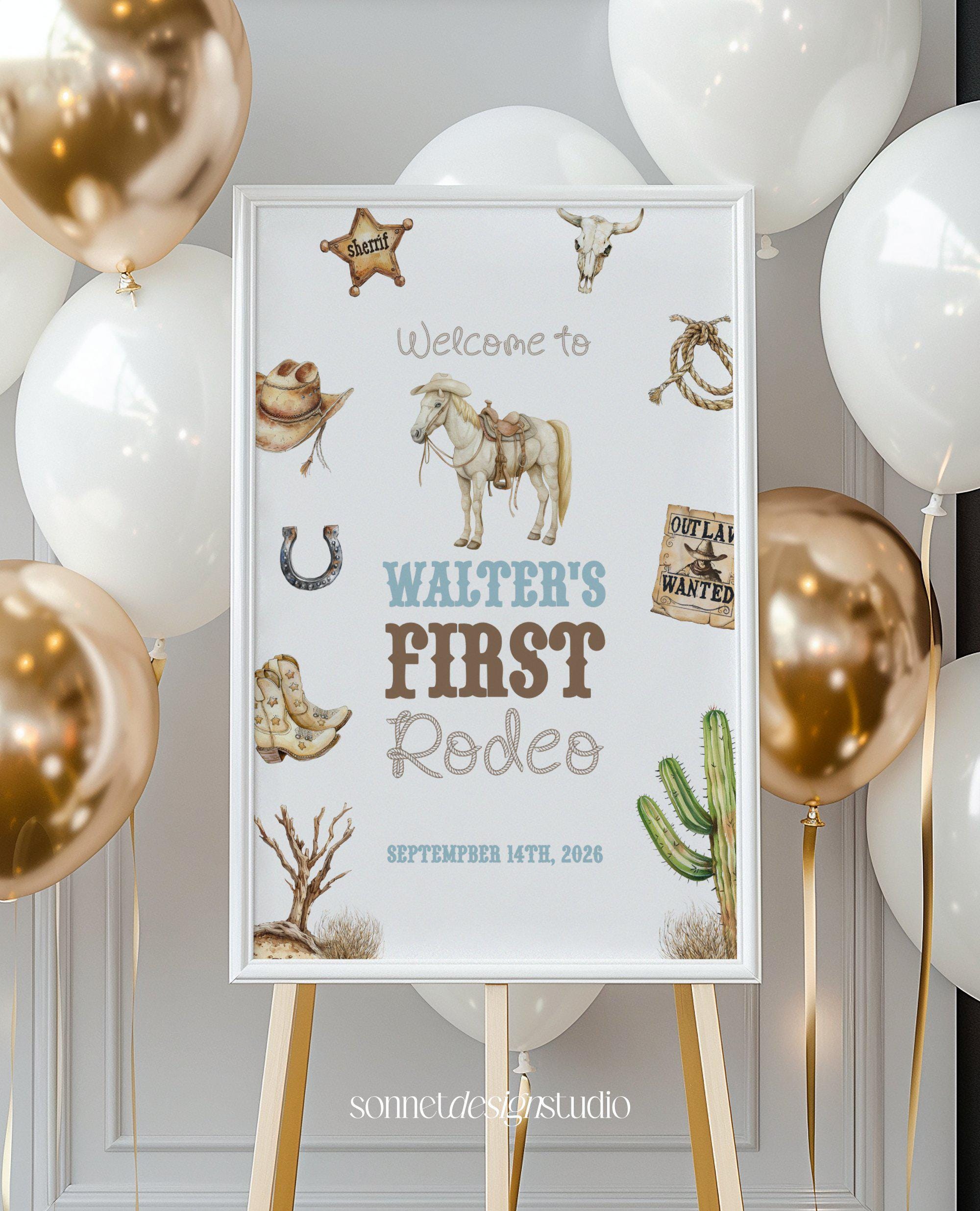 First Rodeo Birthday Welcome Sign Cowboy Western First Birthday Welcome ...