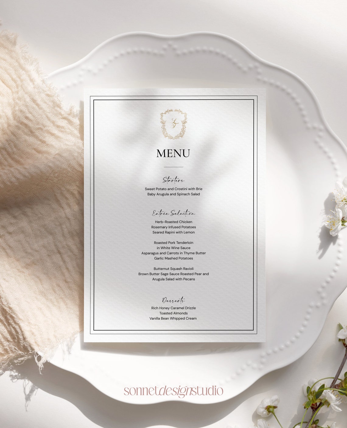 Elegant Wedding Menu Template, Modern Wedding Menu, Wedding Food Menu ...