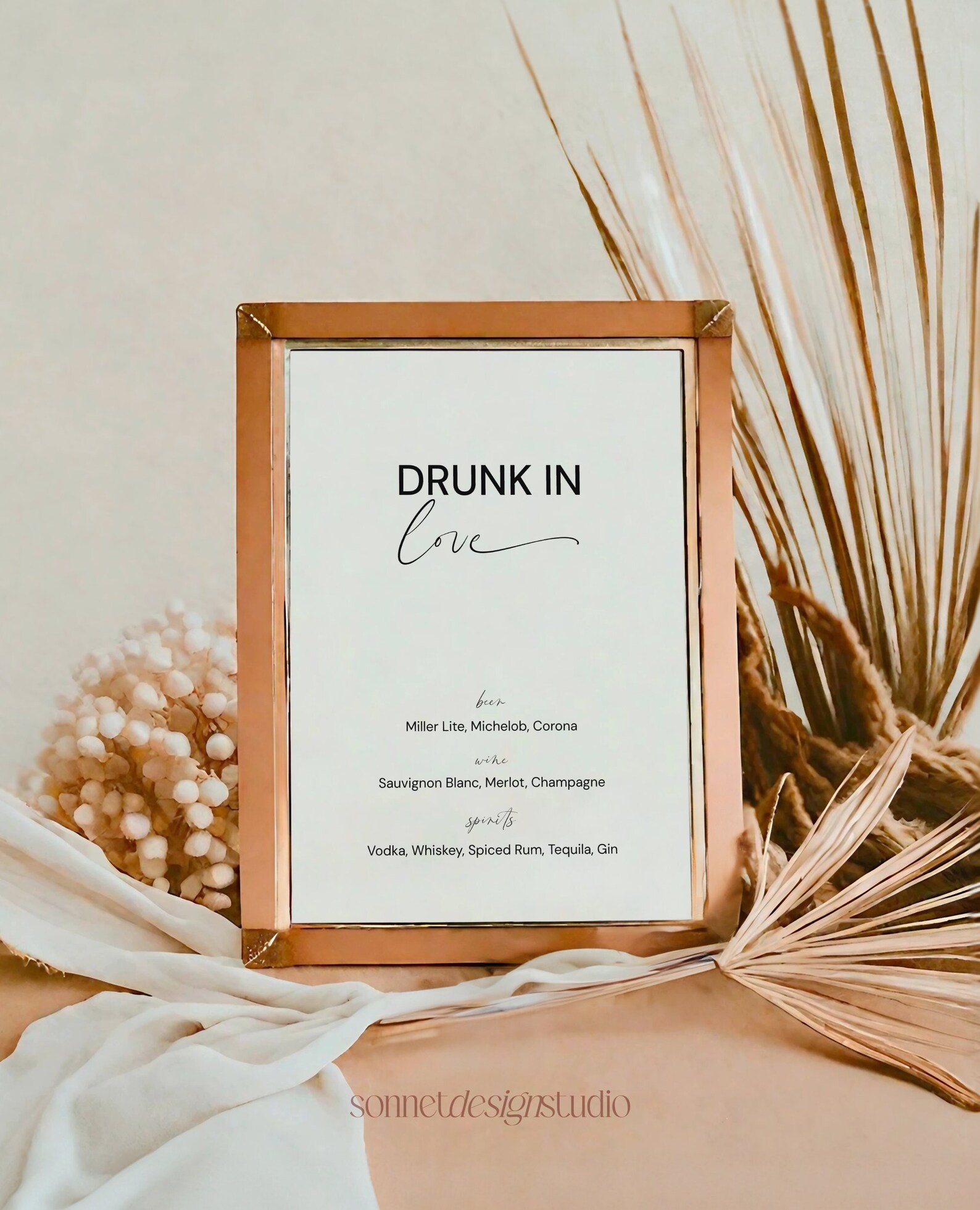 Minimalist Wedding Table Signs, Wedding Signs Template, Modern Wedding ...