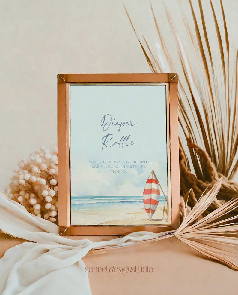 Baby on Board Baby Shower Sign Summer Beach Baby Shower Sign Decorations Coastal Personalized ...