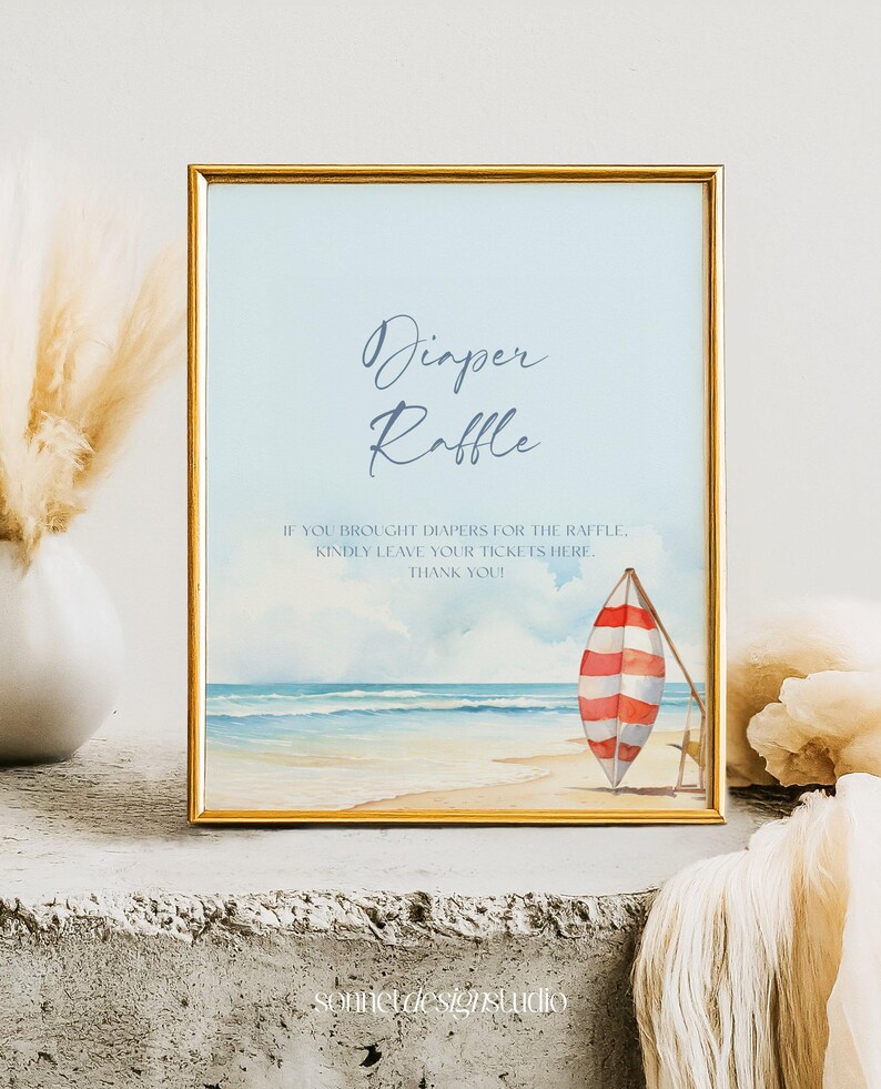 Baby on Board Baby Shower Sign Summer Beach Baby Shower Sign Decorations Coastal Personalized ...