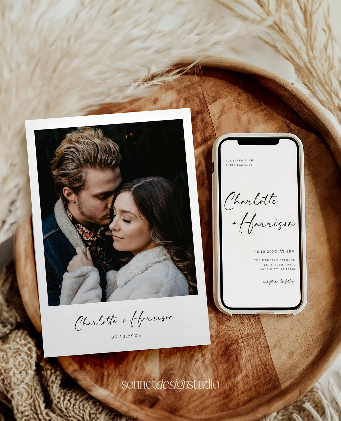 Minimalist Wedding Evite Template Modern Minimalist Wedding Invite ...