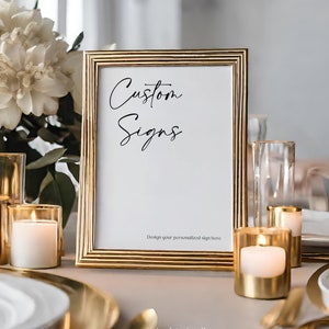 Minimalist Wedding Table Signs, Wedding Signs Template, Modern Wedding ...