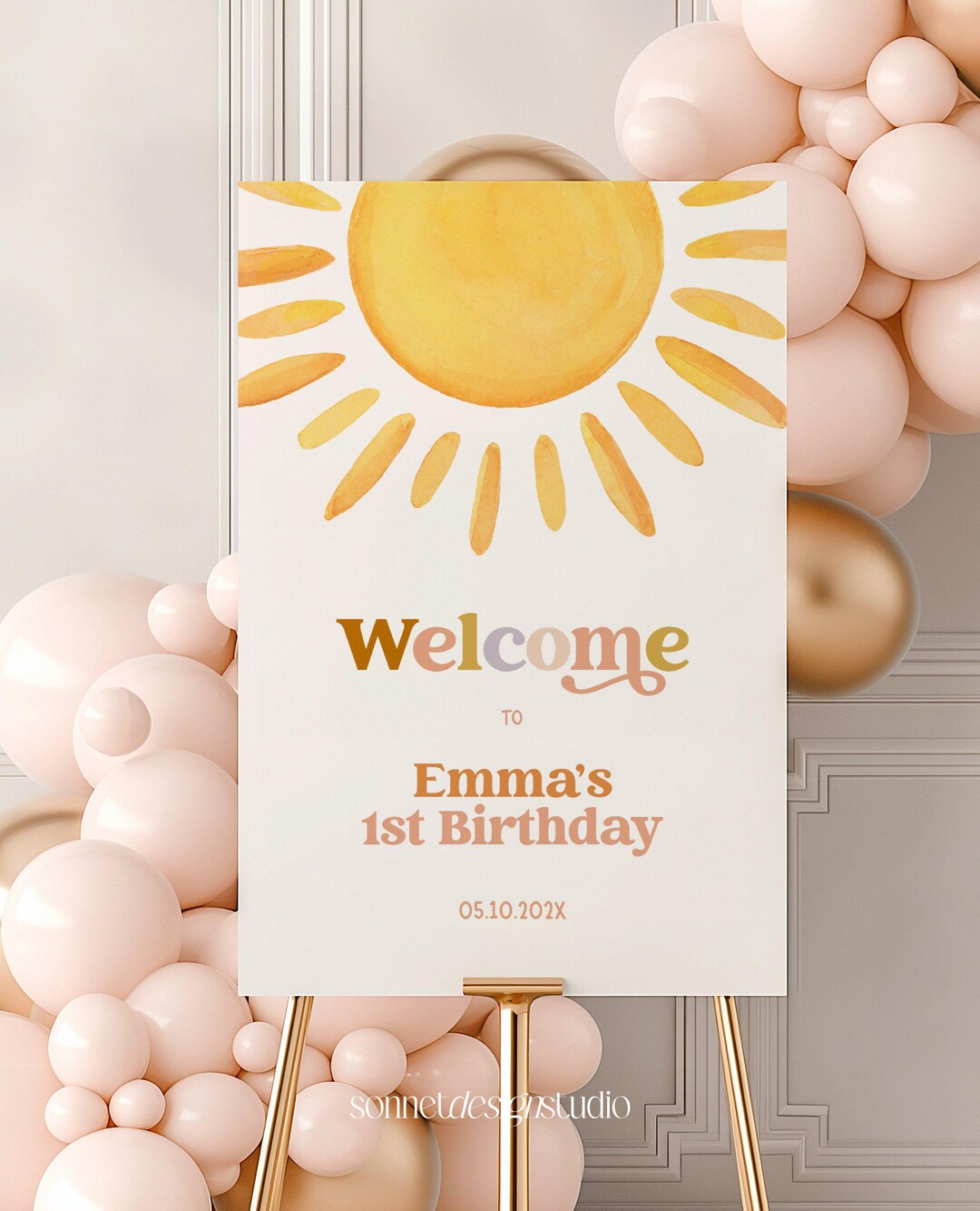 First Trip Around the Sun 1st Birthday Welcome Sign Sun First Birthday ...