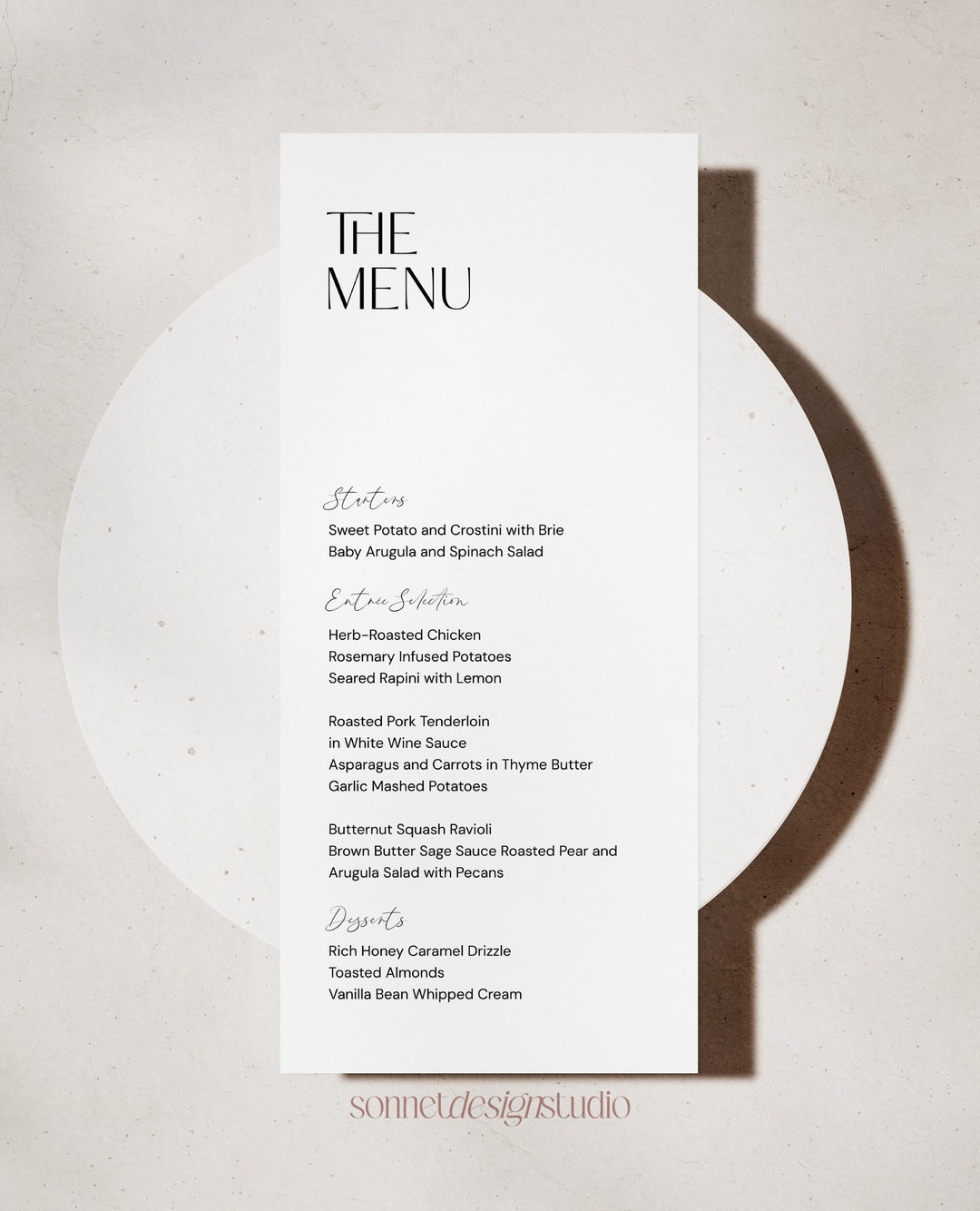 Minimalist Wedding Menu Template, Modern Wedding Menu, Wedding Food ...